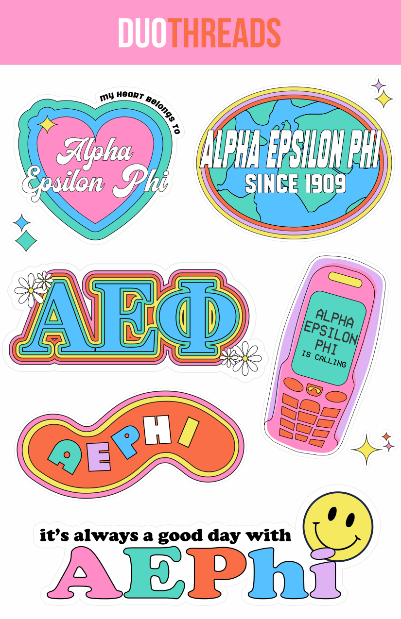 Sorority Y2K Sticker Sheet – Duo Studio Designs