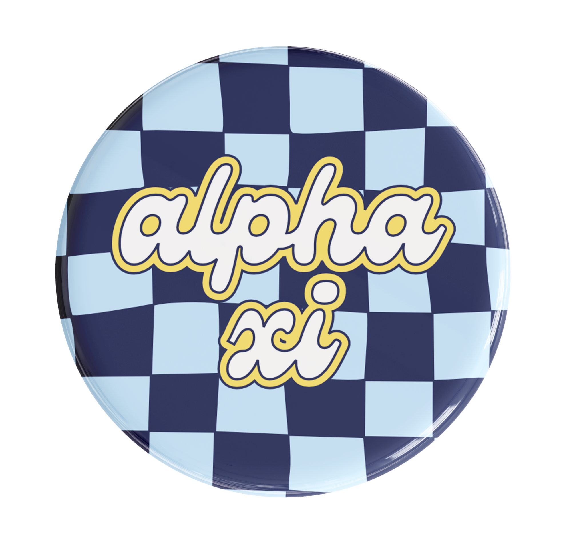 Alpha Xi Delta Checker Sorority Button – Duo Studio Designs