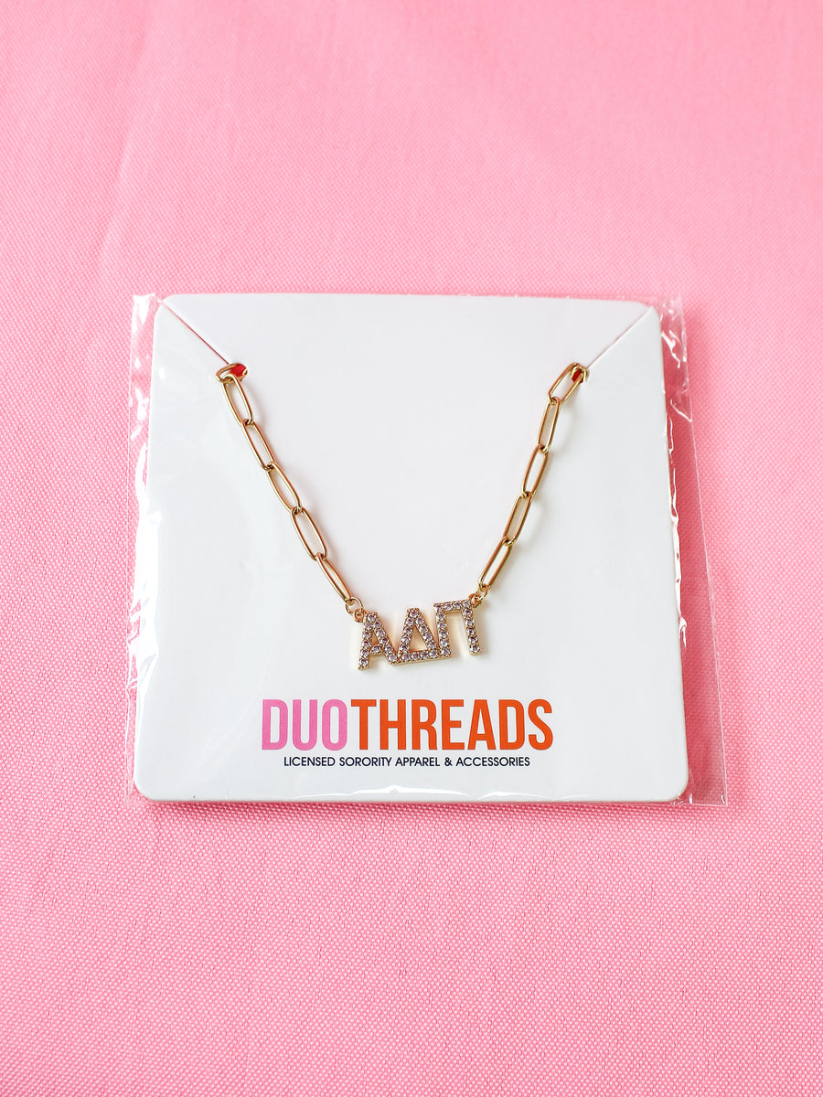 Rhinestone Sorority Necklace – Duo Studio Designs