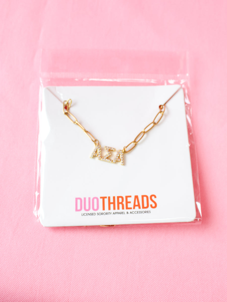 Rhinestone Sorority Necklace – Duo Studio Designs