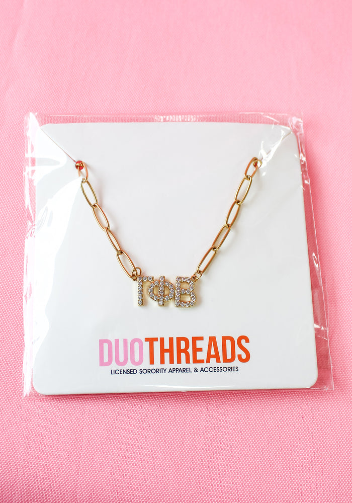 Rhinestone Sorority Necklace – Duo Studio Designs