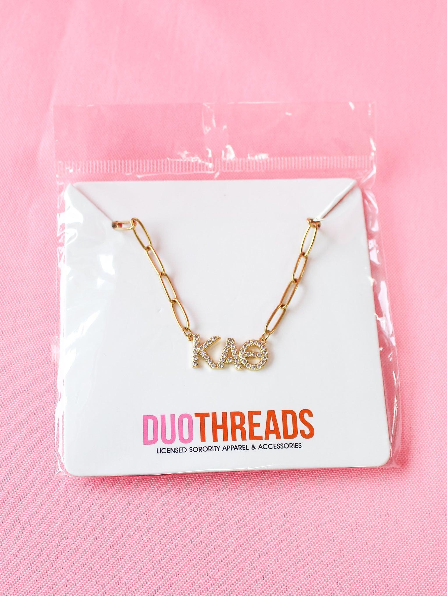 Kappa Alpha Theta Rhinestone Necklace – Duo Studio Designs