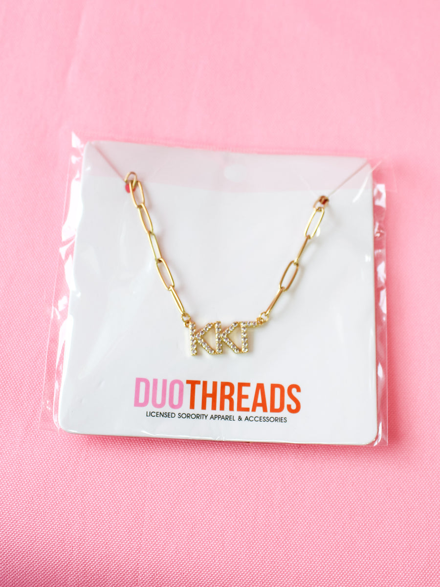Rhinestone Sorority Necklace – Duo Studio Designs