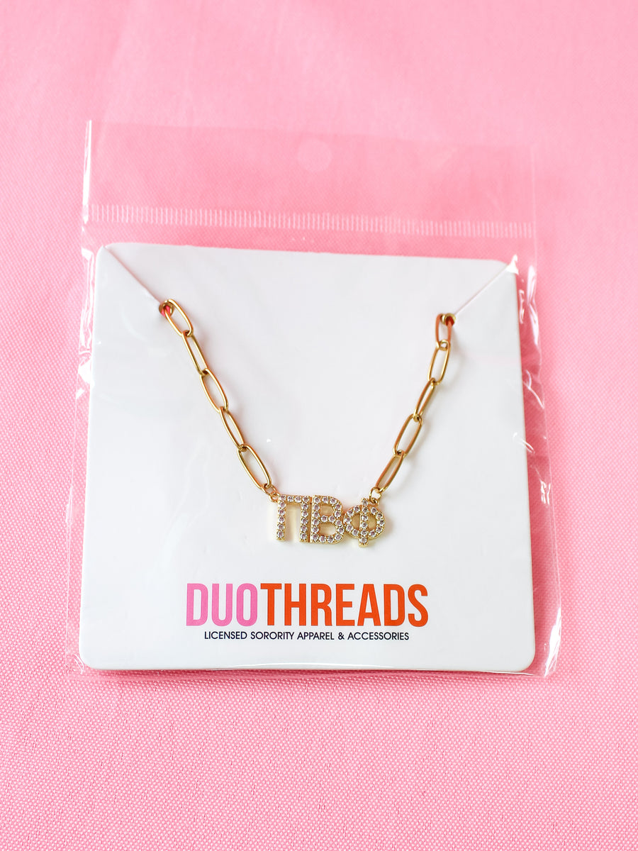 Rhinestone Sorority Necklace – Duo Studio Designs