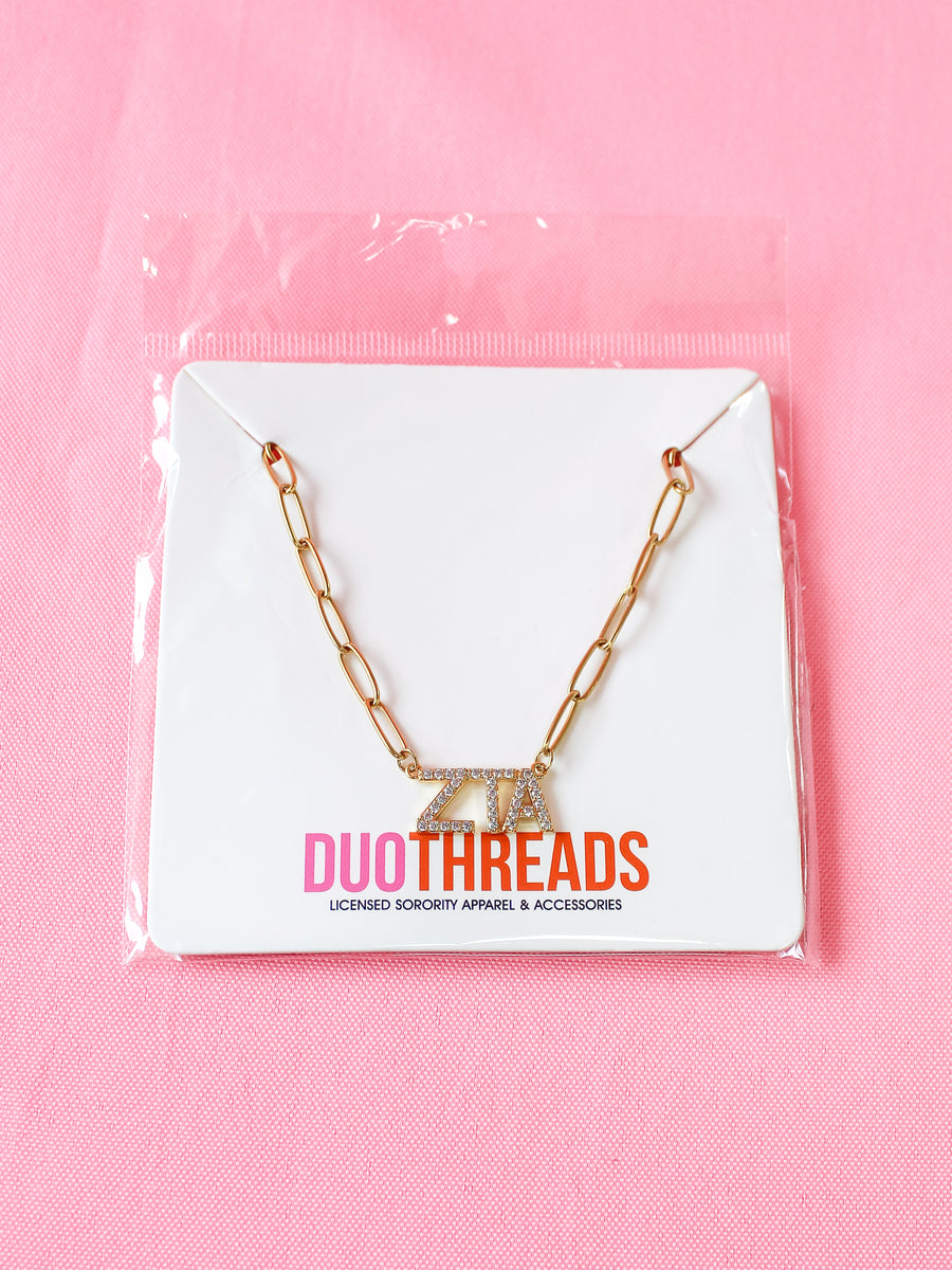 Rhinestone Sorority Necklace – Duo Studio Designs