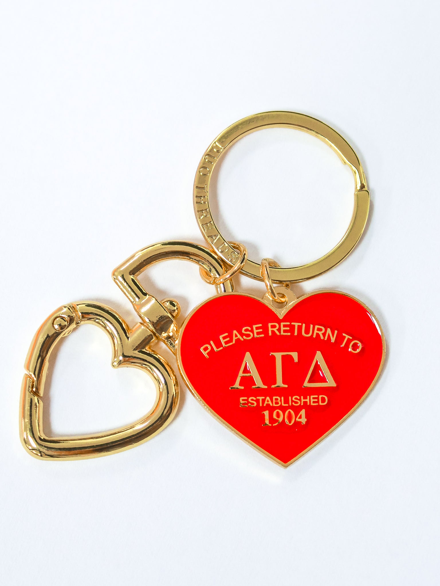 Alpha Gamma Delta Please Return Key Ring – Duo Studio Designs