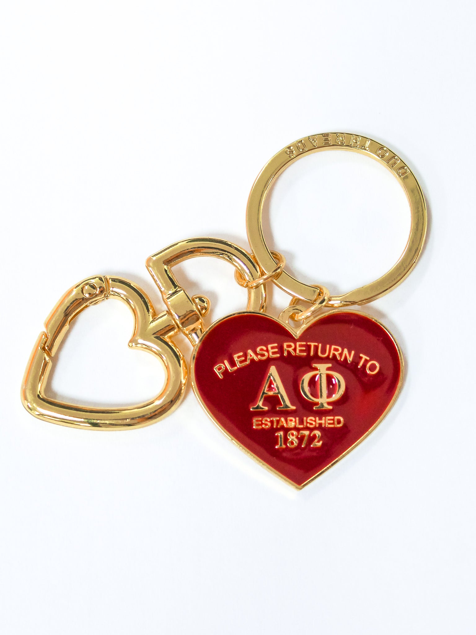 Alpha Phi Please Return Key Ring – Duo Studio Designs