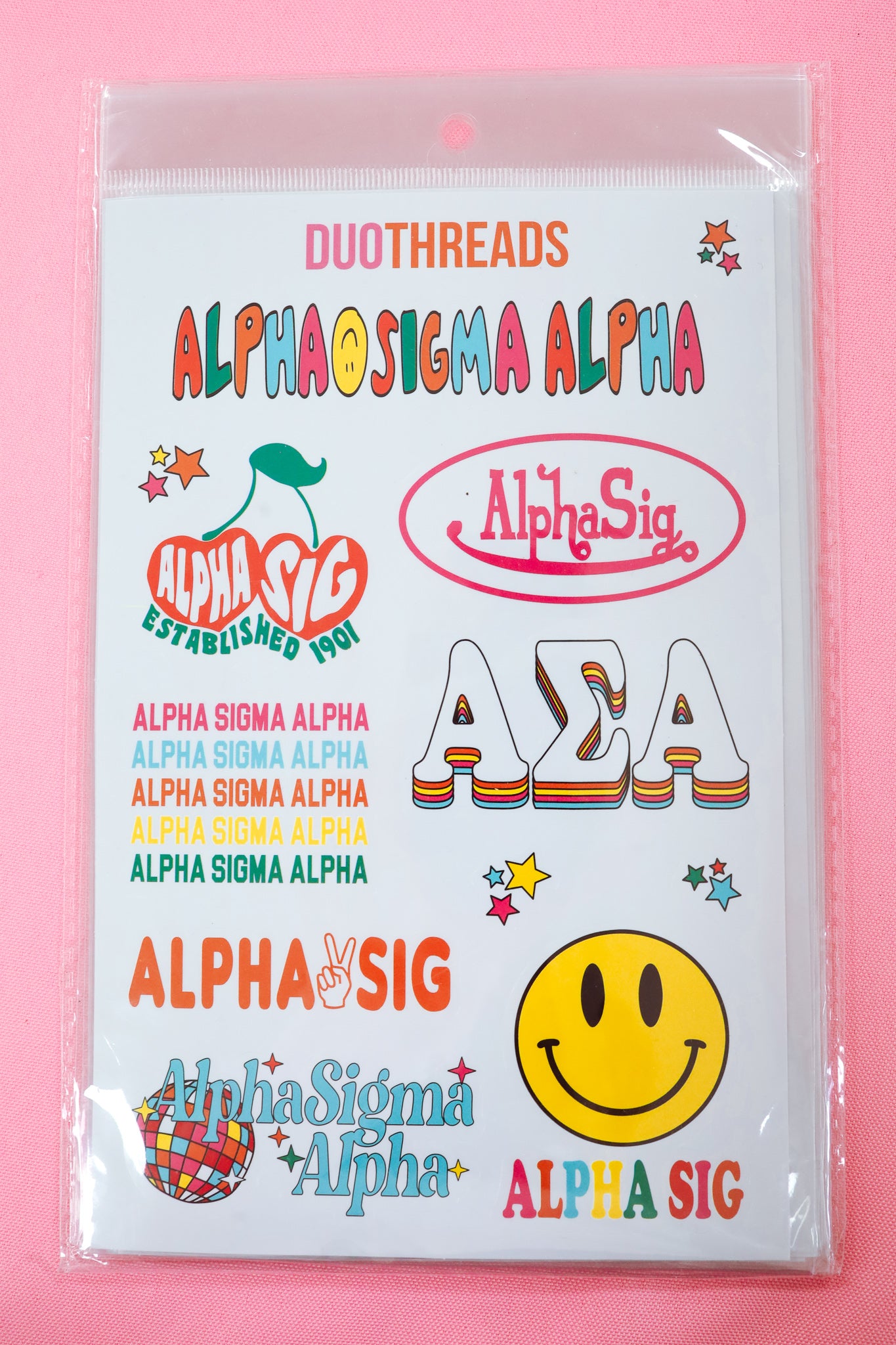 Alpha Sigma Alpha Sorority Rainbow Sticker Sheet – Duo Studio Designs