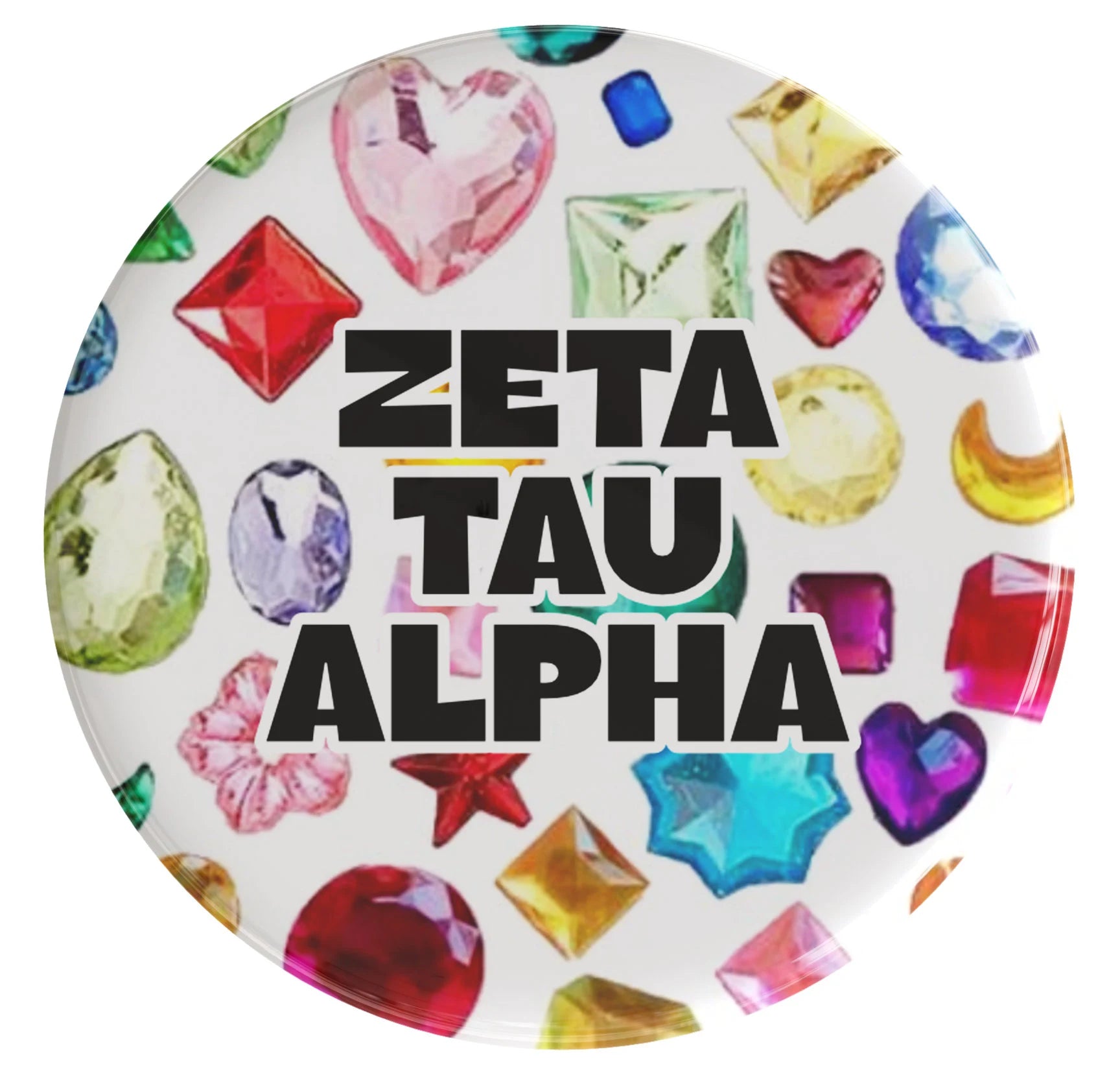 Zeta Tau Alpha Bejeweled Sorority Button – Duo Studio Designs