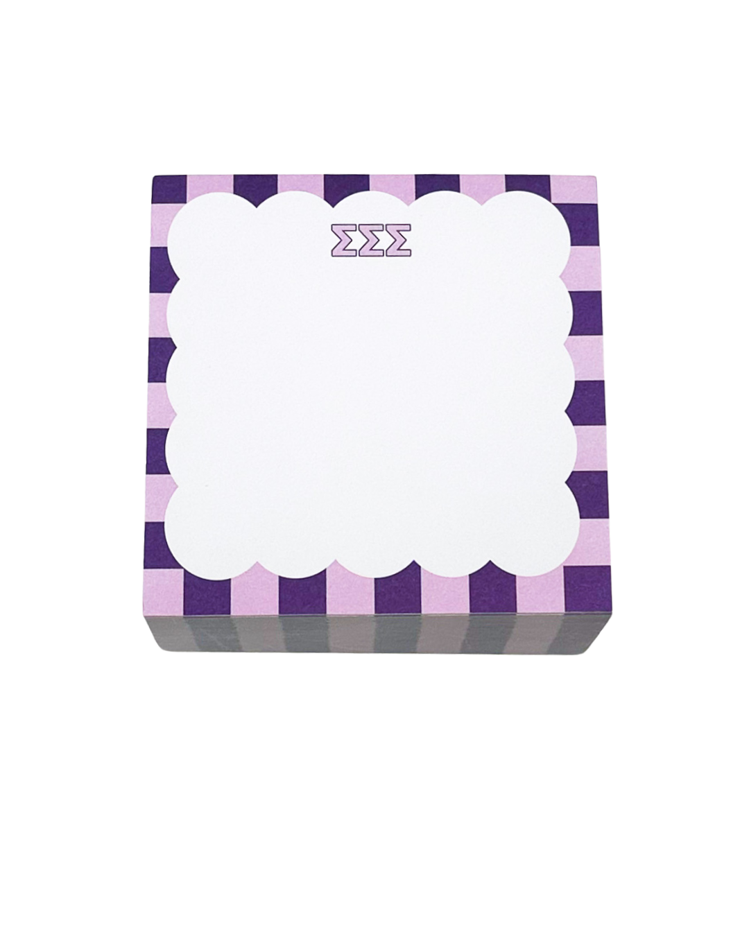 Sigma Sigma Sigma Scallop Note Cube – 4x4 Sticky Note Block (500 Sheet ...